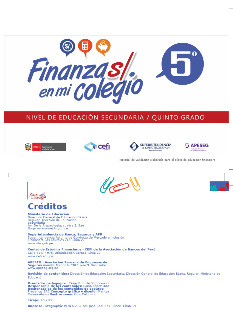 Educación Financiera para Secundaria | PDF | Crédito | Finanzas y dinero