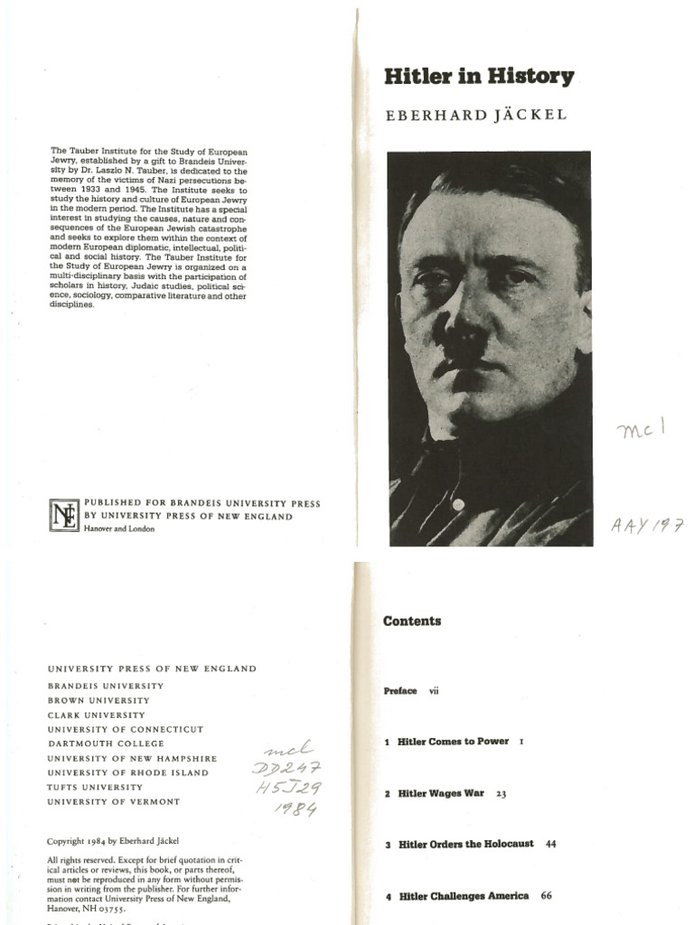 Jäckel - Hitler in history 1984 | PDF