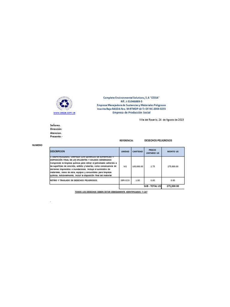 Cotizacion Cessa | PDF