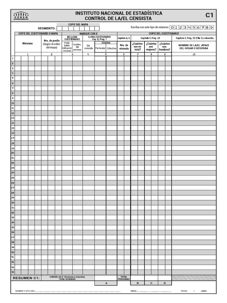 5 Llenado Correcto Formulario c1 - C2-Censo 2023 | PDF