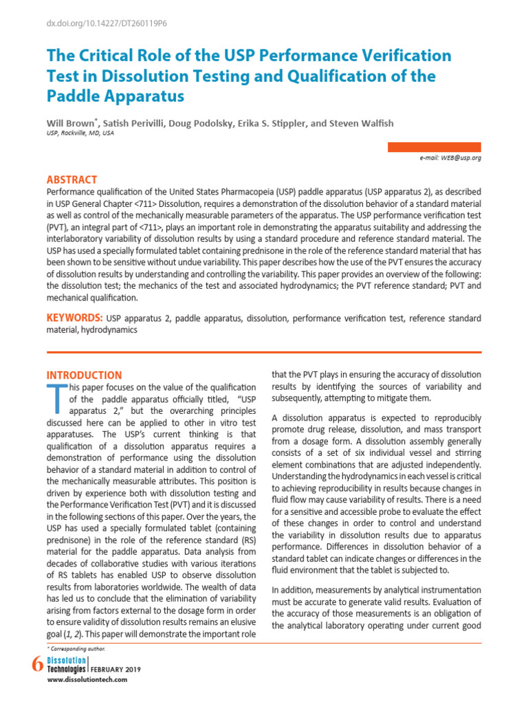 USP PVT in Dissolution Testing | PDF | Variance | Rotation