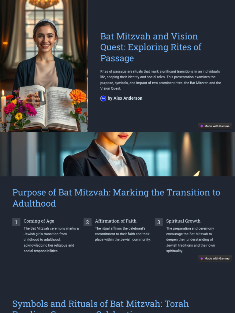 Bat Mitzvah and Vision Quest Exploring Rites of Passage | PDF | Rituals ...