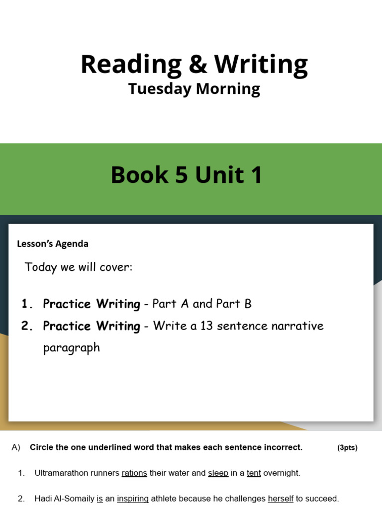 403-B5-U1 Day 3 (Tuesday) in-PERSON Reading and Writing | PDF | Adverb | Noun