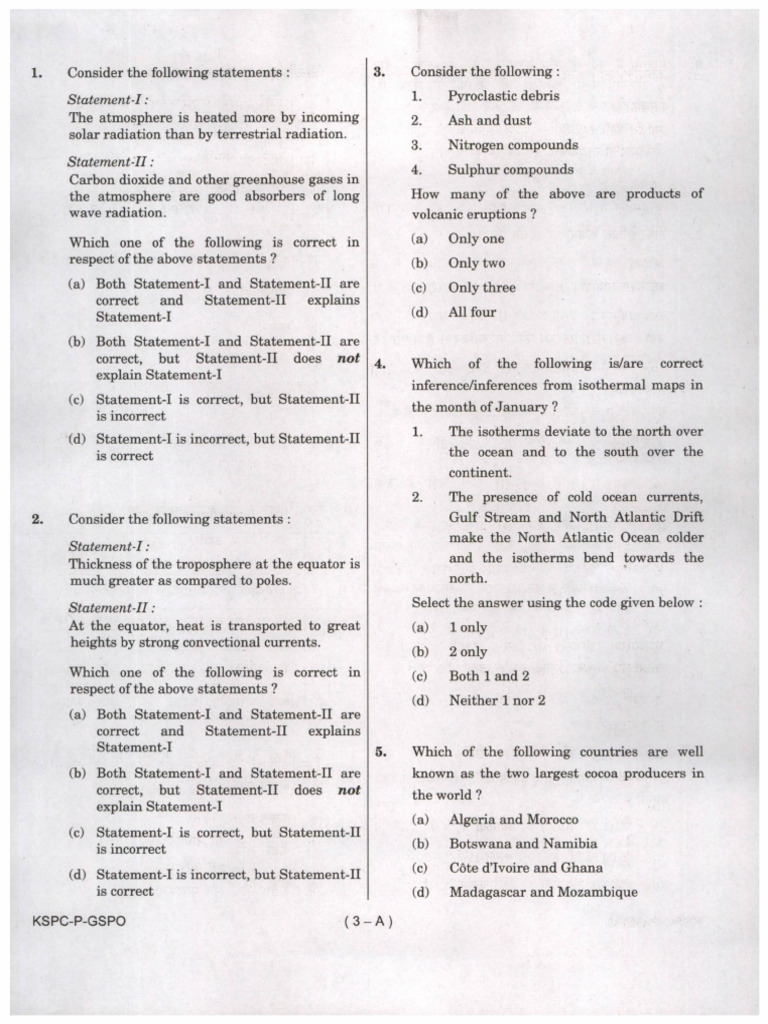 QP CSP 24 General Studies Paper I 180624 Organized | PDF