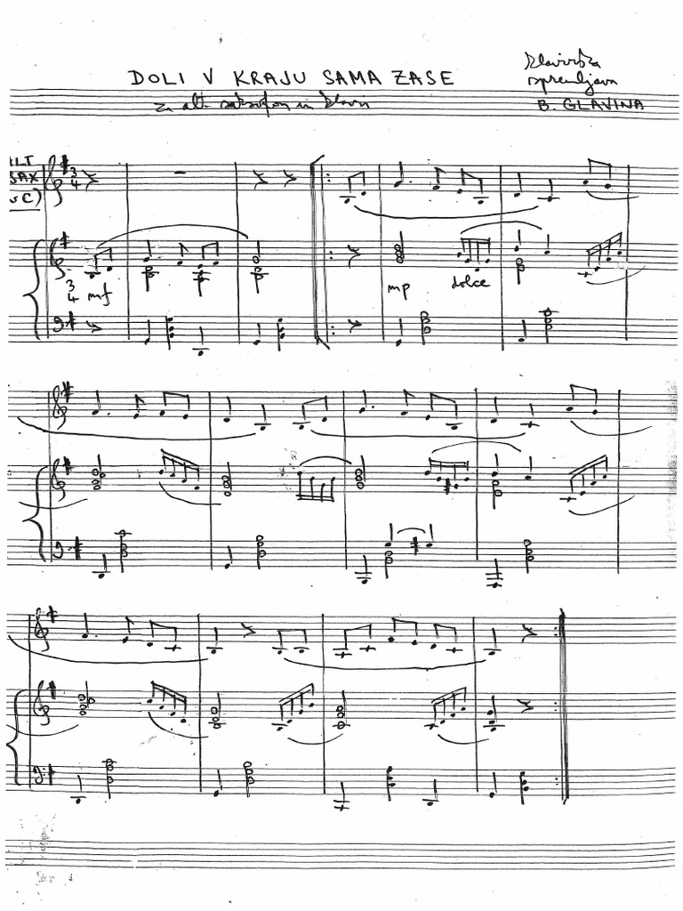 Doli V Kraju Sama Zase - KLAVIR | PDF