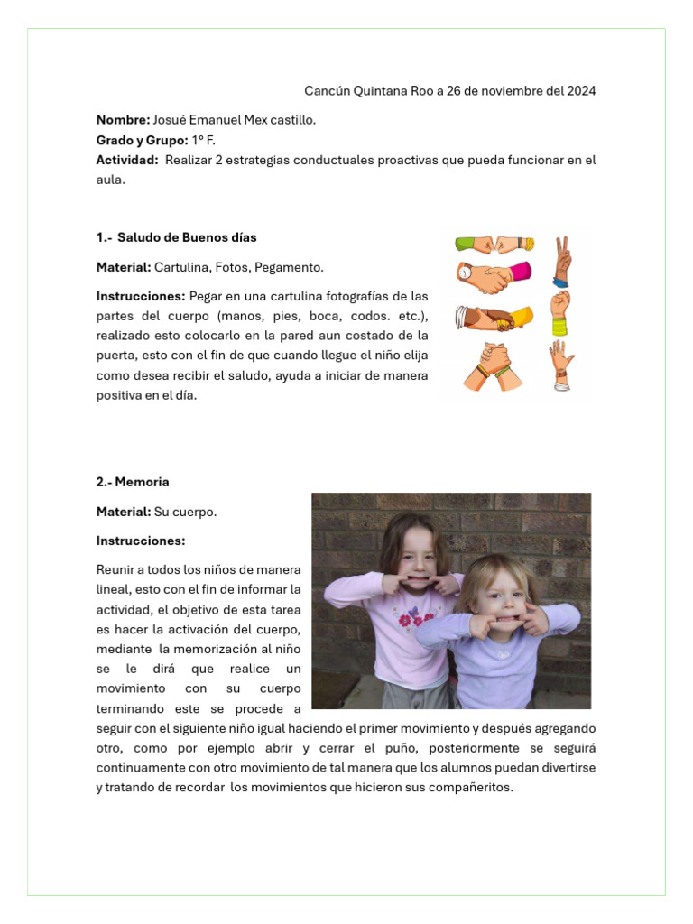 Actividad Estrategias Conductuales Proactivas y Reactivas | PDF