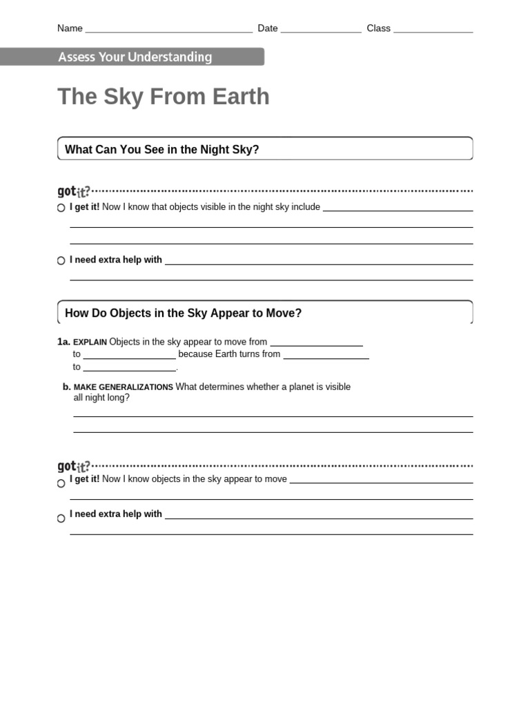 Understanding Night Sky Objects | PDF
