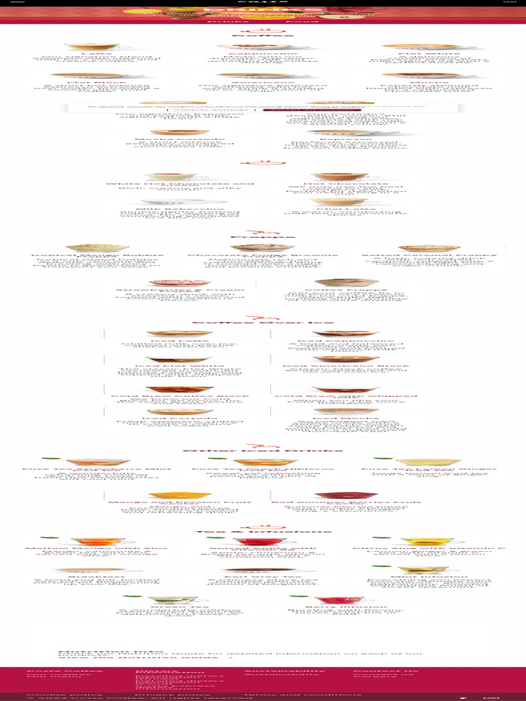 Costa Coffee Drinks Menu Overview | PDF | Drink | Tea
