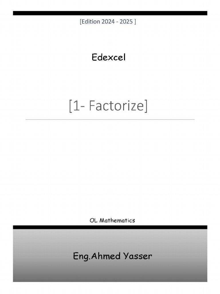 OL Edexcel - Math - Class - 1H - Eng. Ahmed Yasser - B - 80G - 300.C | PDF