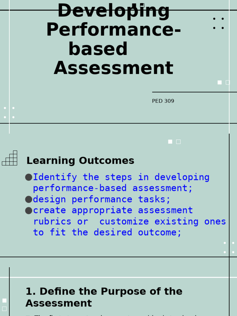 4.-Developing-Performance-based-assessment | PDF | Educational Assessment | Rubric (Academic)