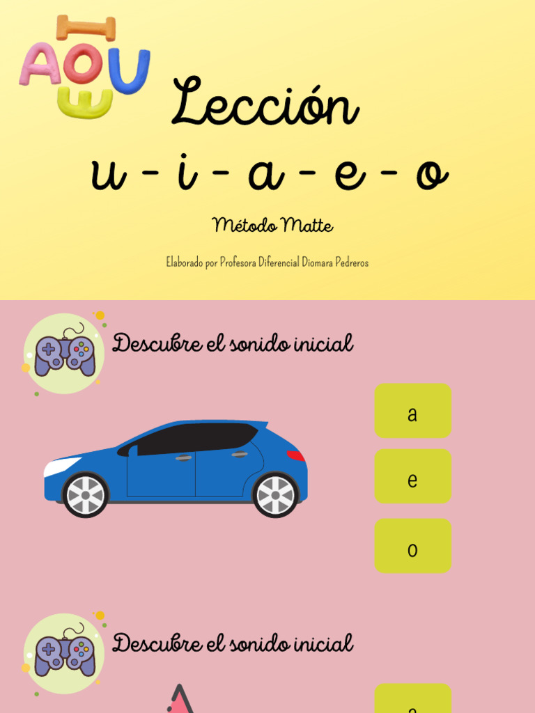 Lección U - I - A - e - o | PDF