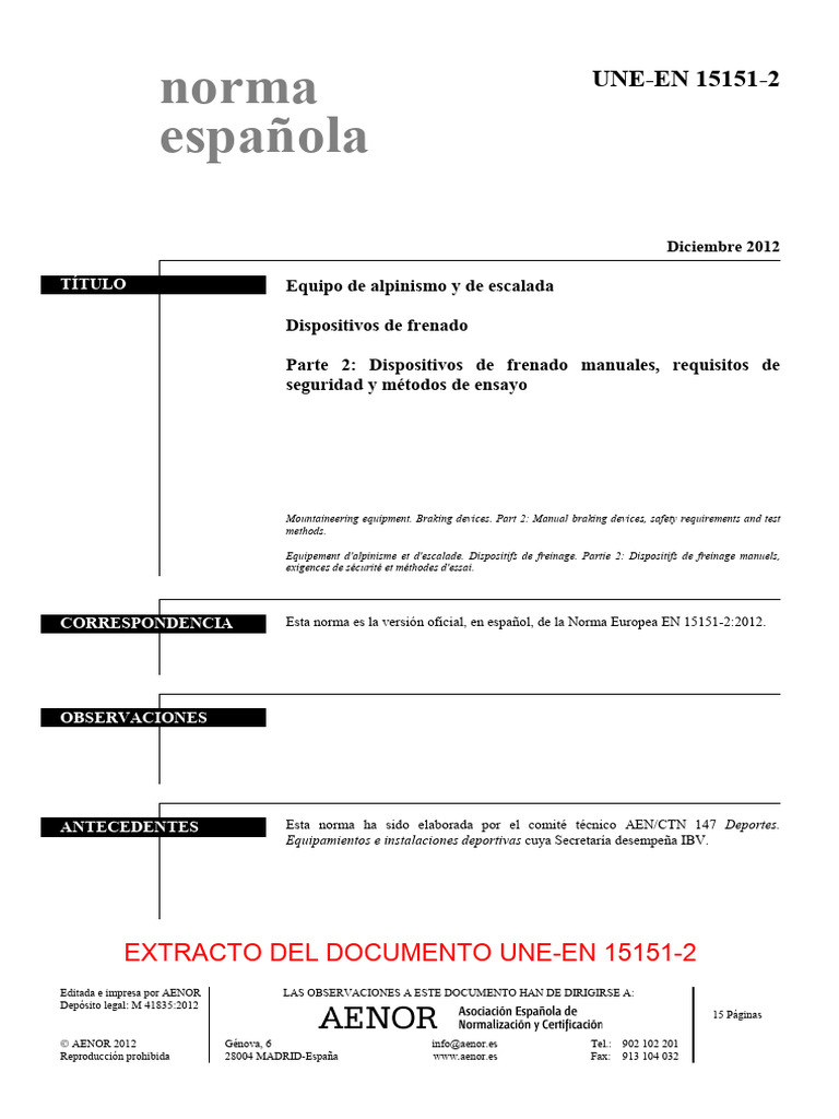 (Ex) Une en - 15151 2 2012 | PDF | Viaje de aventura | Alpinismo