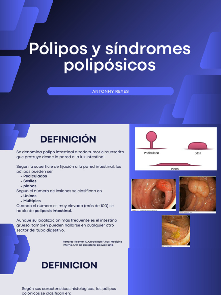 Polipos y Sindromes Poliposicos | PDF | Cáncer colonrectal | Medicina ...
