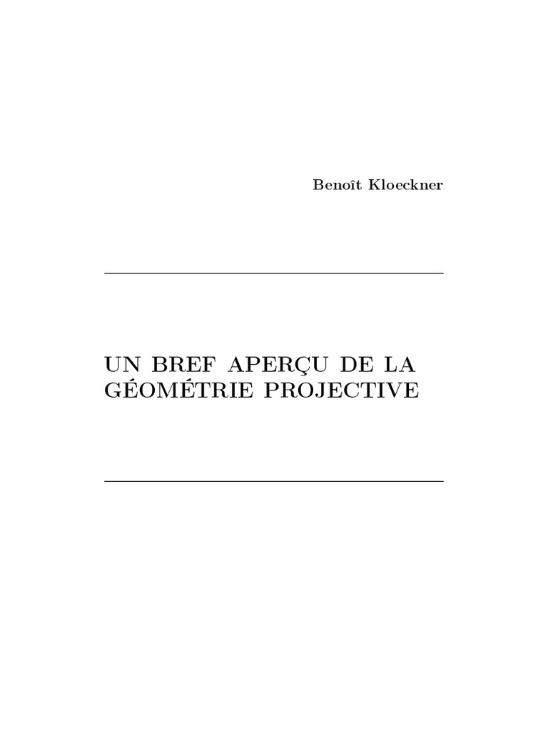 Introduction à la géométrie projective | PDF | Géométrie projective ...