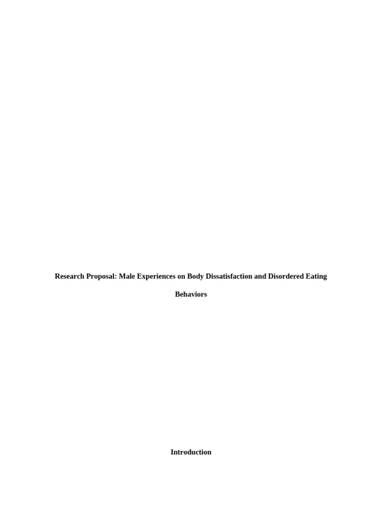 Male Body Dissatisfaction Research Proposal | PDF | Data