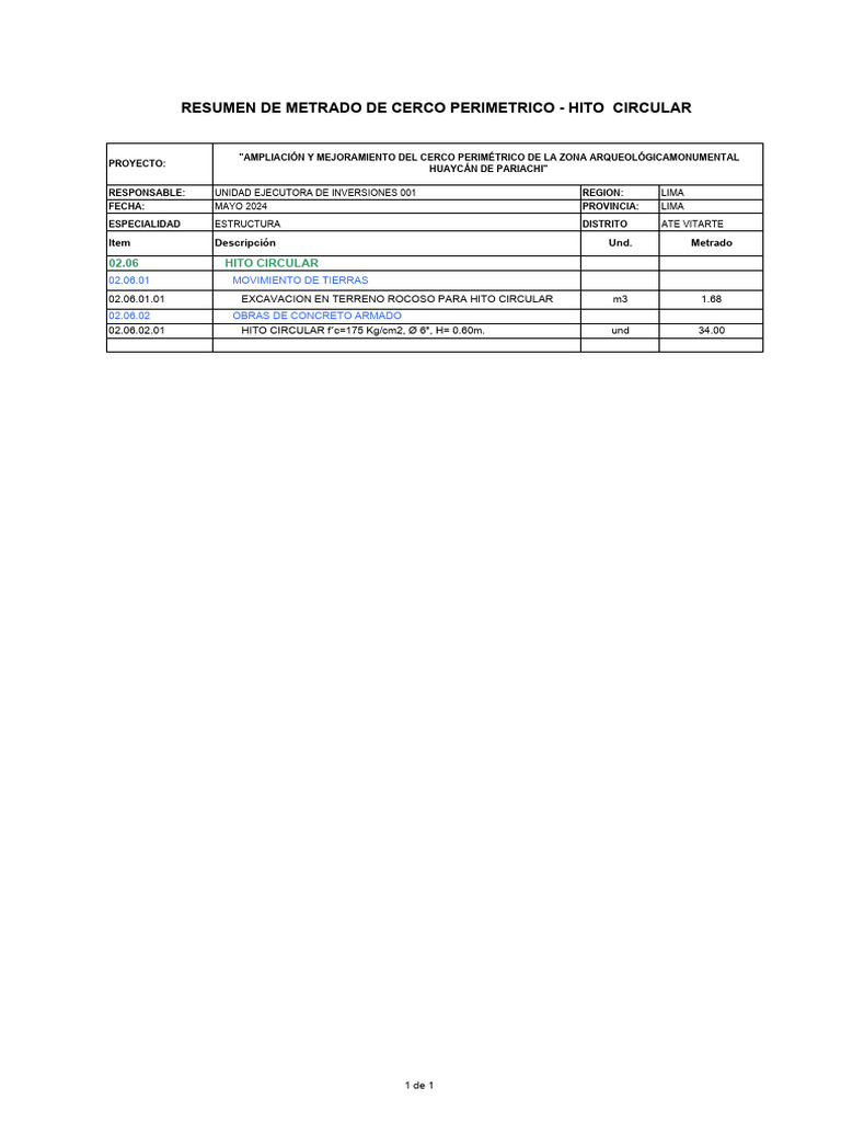 Hito Circular | PDF | Concreto reforzado | Hormigón