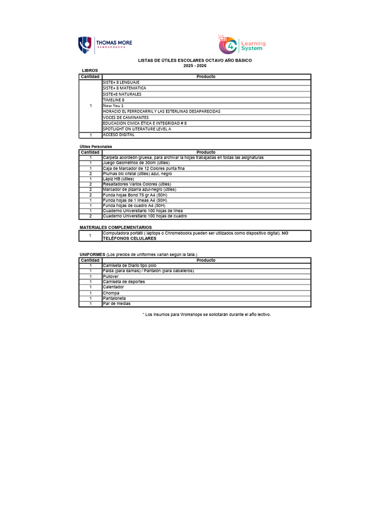 Octavo Año Básico | PDF