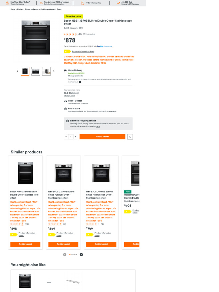 Bosch NBS113BR0B Double Oven Info | PDF | Barbecue Grill | Kitchen
