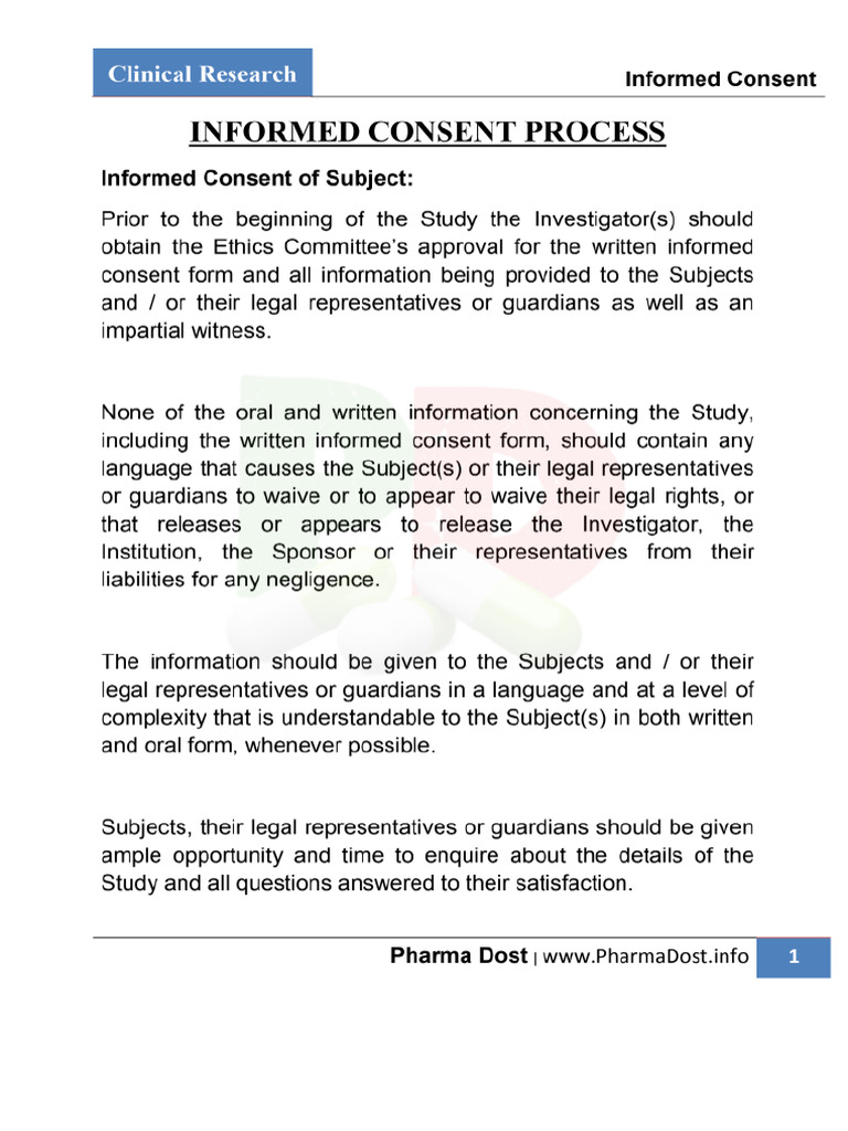Informed Consent Process | PDF