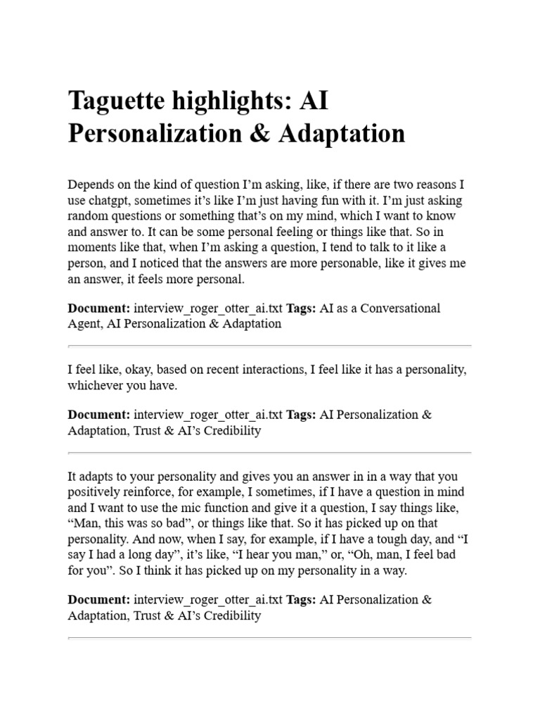 AI Personalization & Adaptation | PDF | Mind | Thought