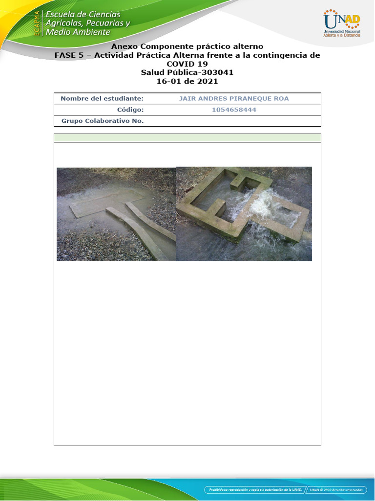 Anexo Componente Práctico Alterno 16 4 | PDF | Tratamiento de aguas ...