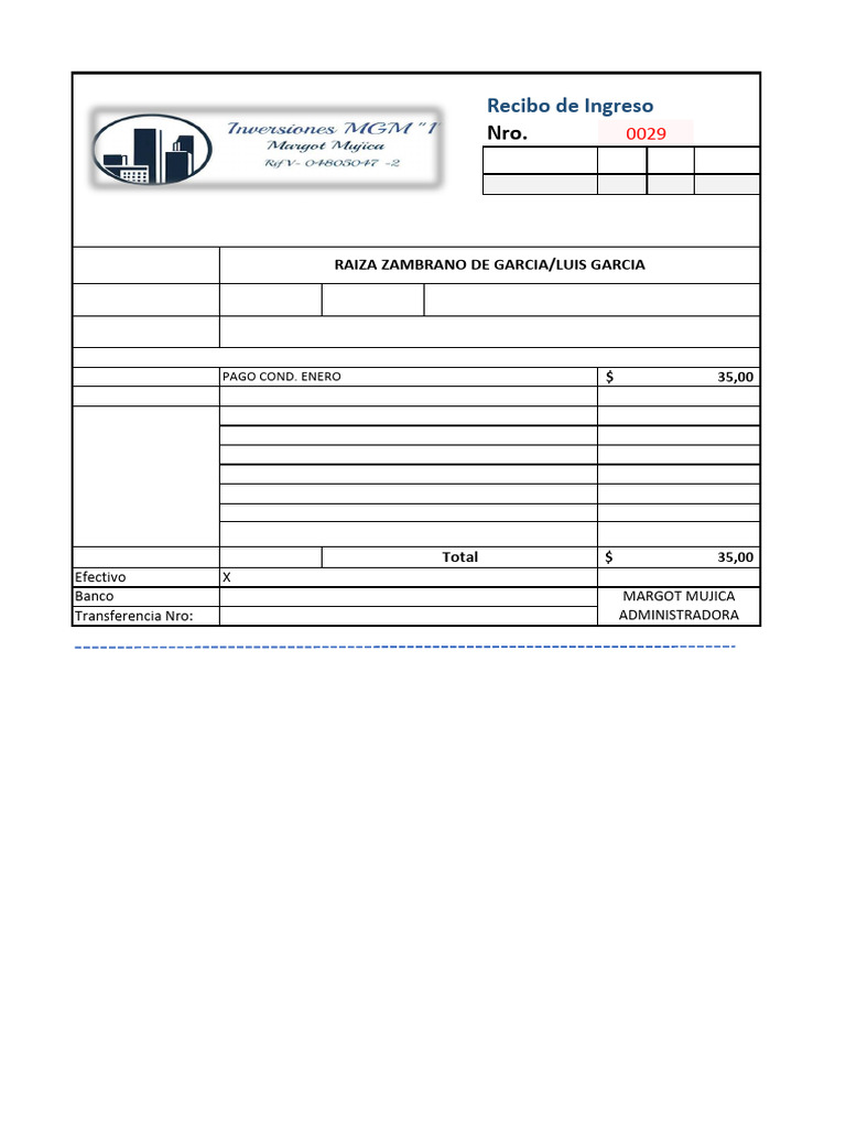 Recibo Pago Cubiro 2-c 0029 | PDF