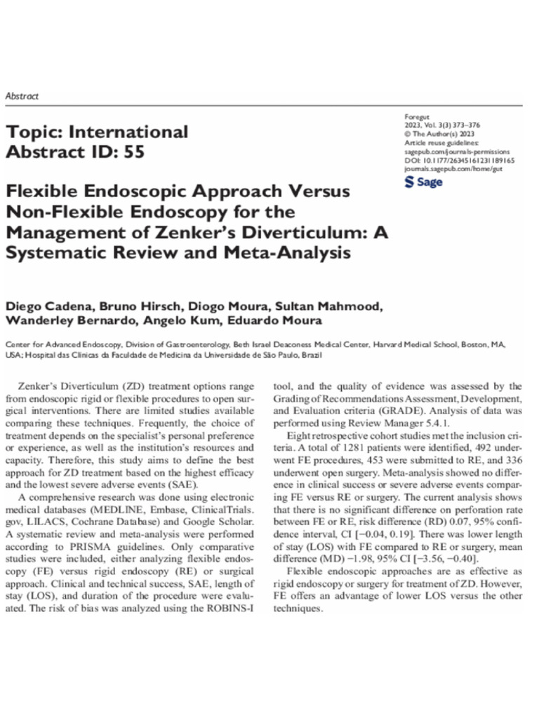 Flexible Endoscopic Approach Versus Non-Flexible Endoscopy for the ...