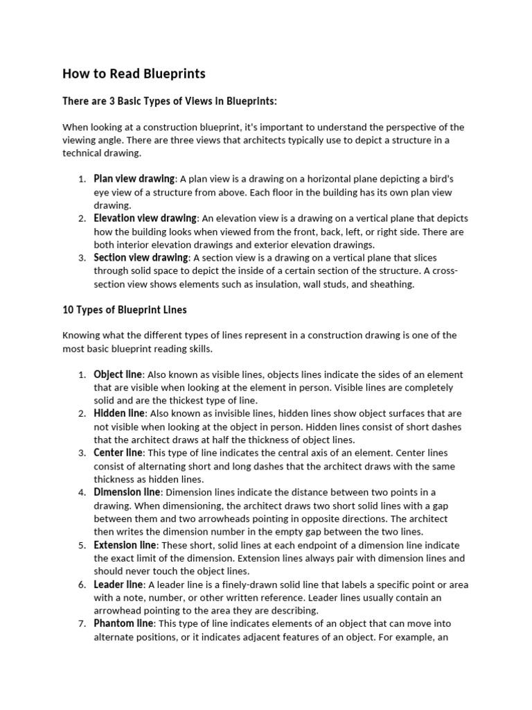 How To Read Blueprints | PDF | Drawing