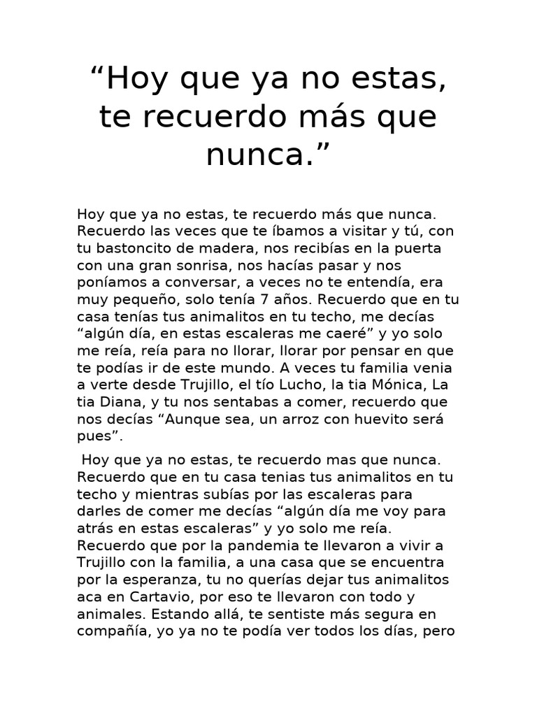 Hoy Que Ya No Estas | PDF