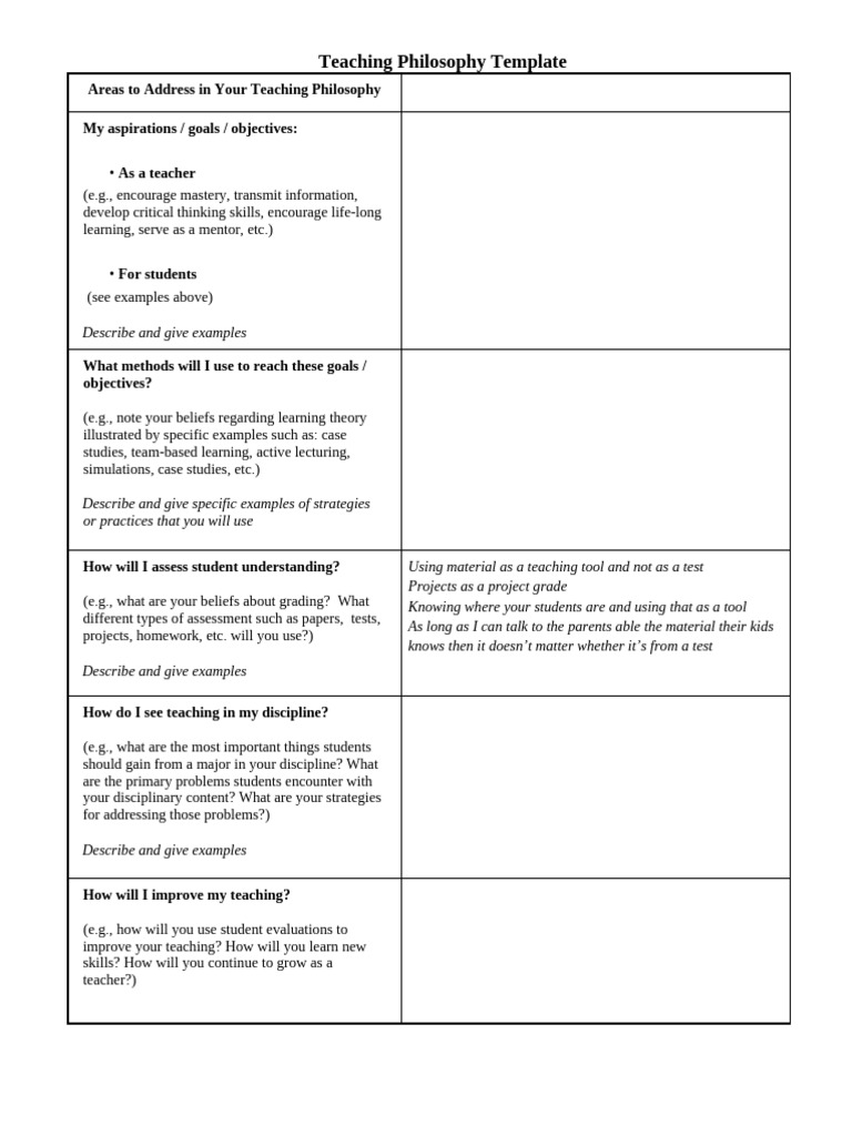 Teaching Philosophy Framework | PDF