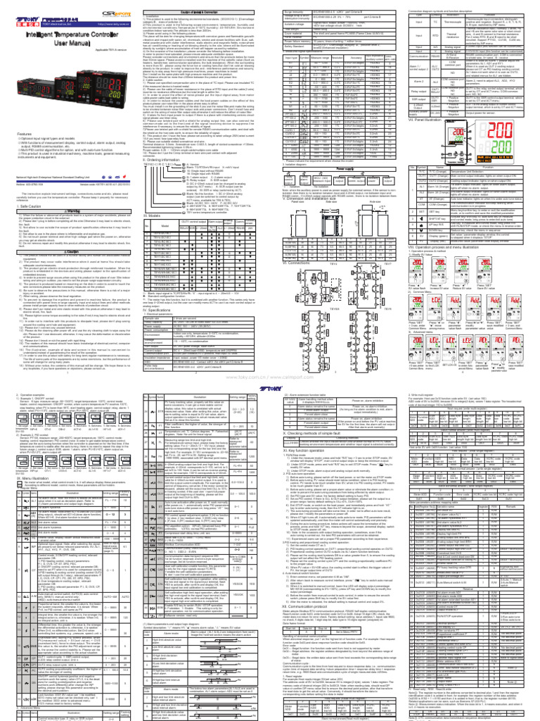 TOKY Serie TEY Intelligent Temperature Controller | PDF | Electrical Components | Electrical ...