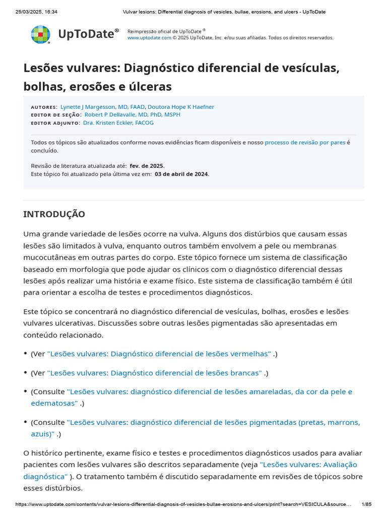 Vulvar Lesions: Differential Diagnosis Guide | PDF | Cutaneous ...