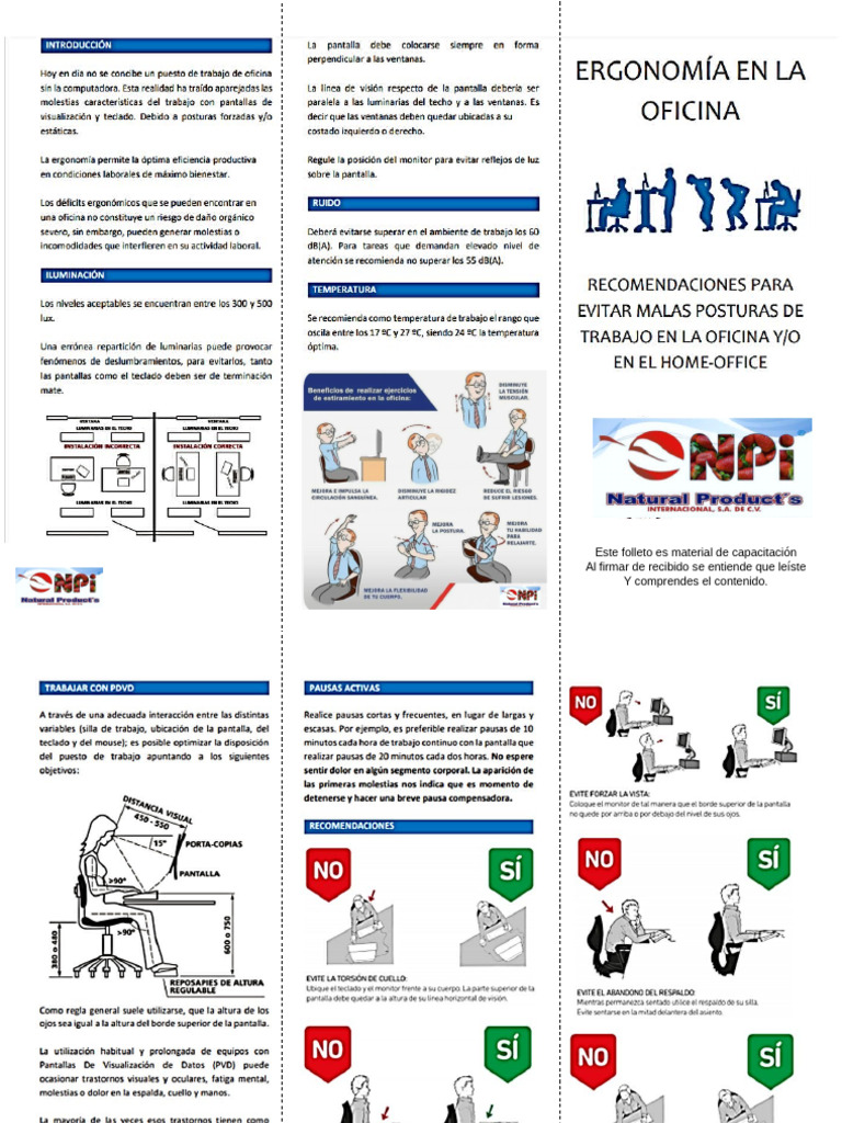 Triptico Ergonomia 2 | PDF