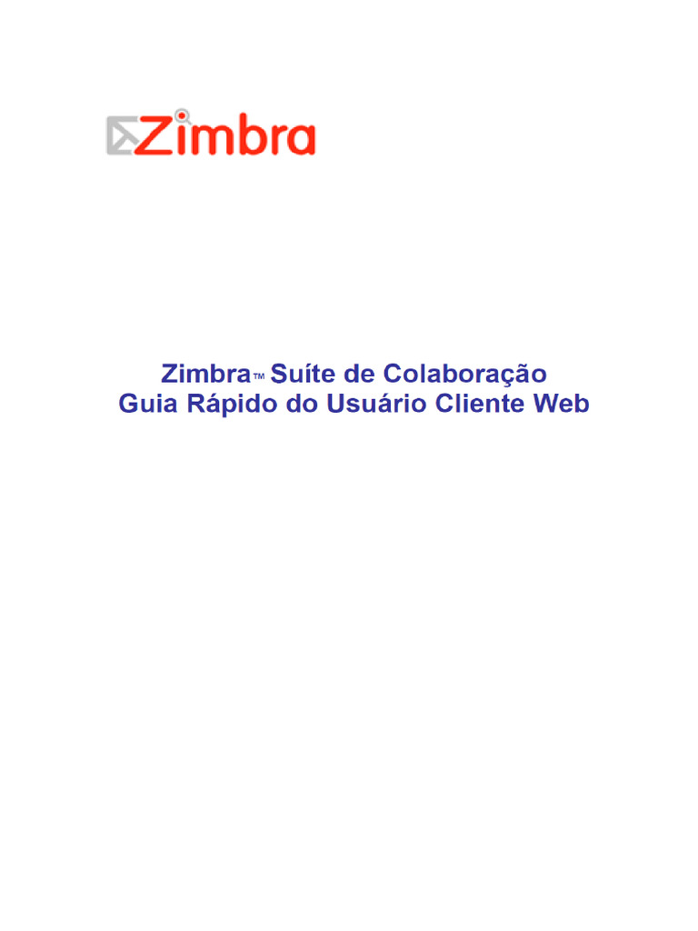 Guia Rápido do Zimbra WebMail | PDF | Fazer login | Gmail