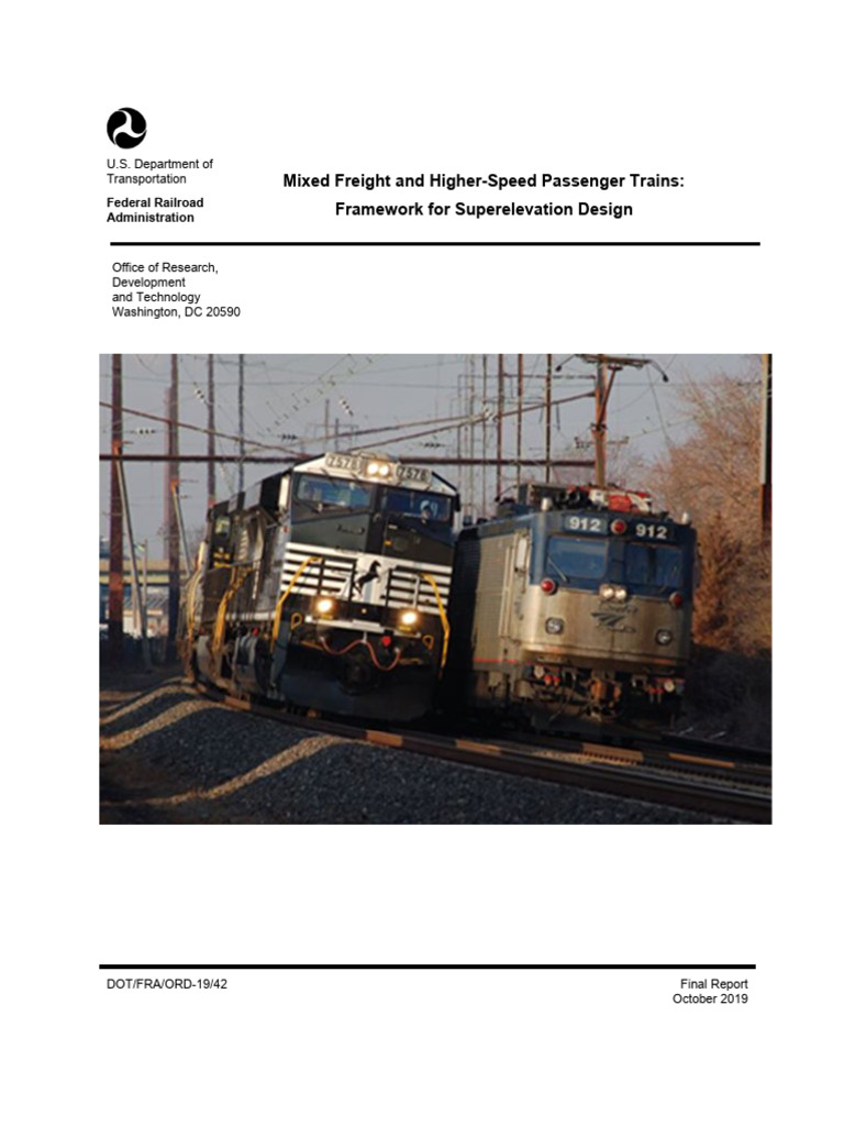 Superelevation Design for Mixed Trains | PDF | Force | Train