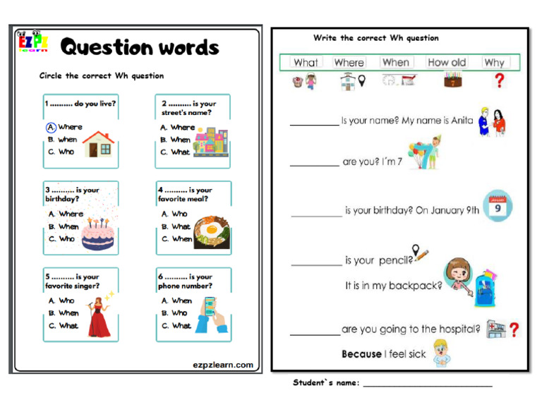 wh question verb to be | PDF