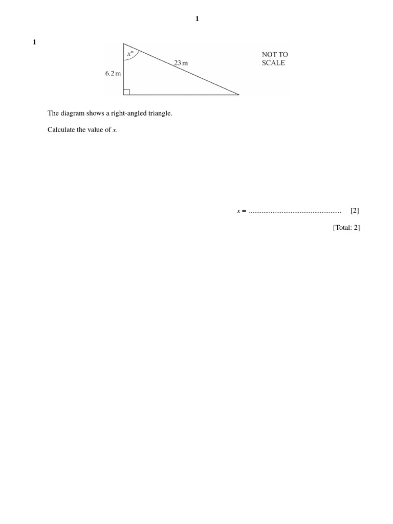 SohCahToa - Mixed Past Paper Questions | PDF | Elementary Mathematics ...