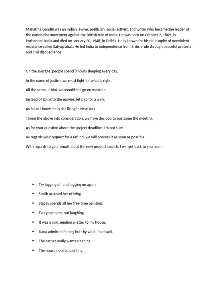 Mahatma Gandhi: Leader of Indian Independence | PDF