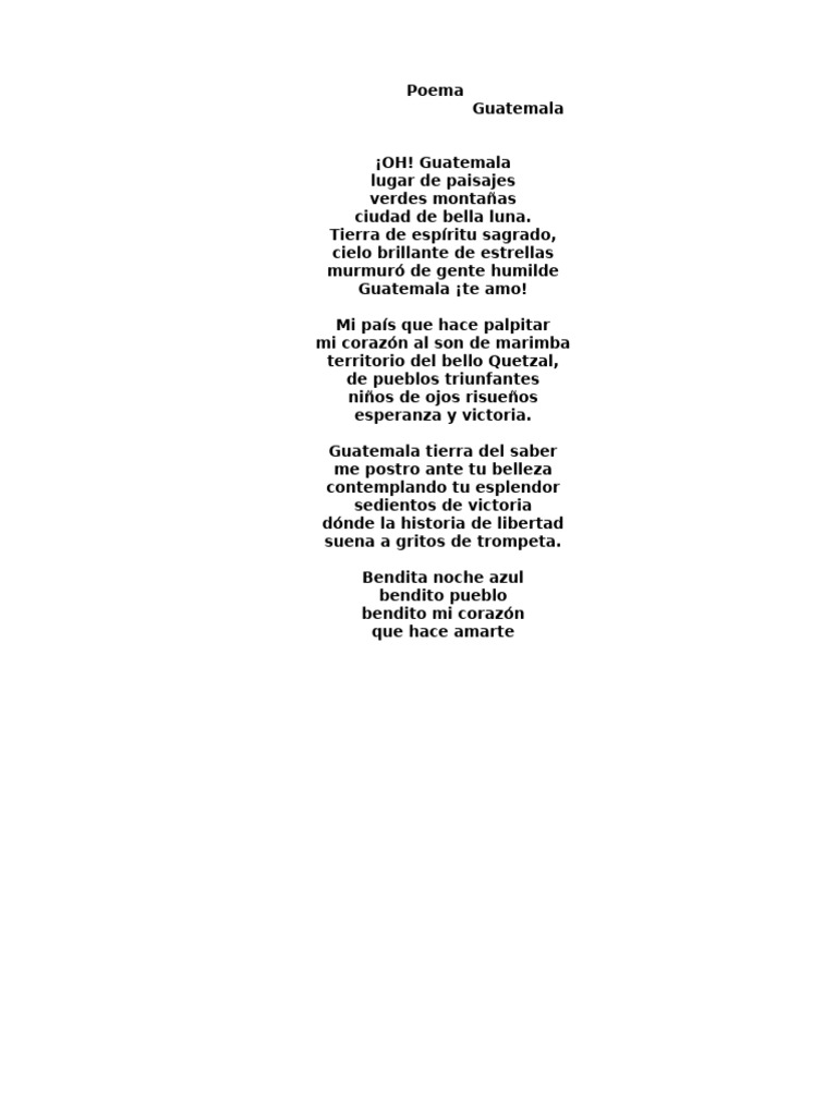 Poema A Guatemala | PDF