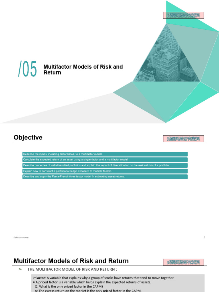 Multifactor Risk Model Insights | PDF | Capital Asset Pricing Model ...