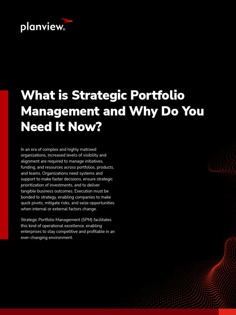 Strategic Portfolio Management Planview | PDF | Investment Management | Strategic Planning