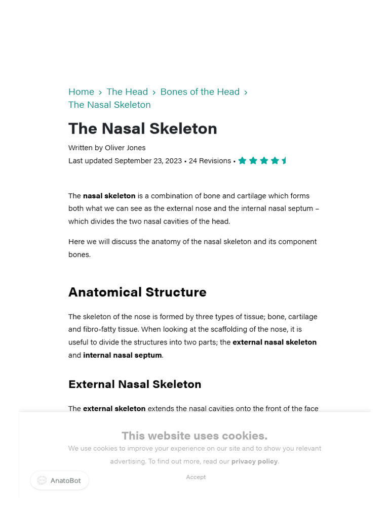 The Nasal Skeleton - Bones - Cartilage - Fractures - TeachMeAnatomy ...