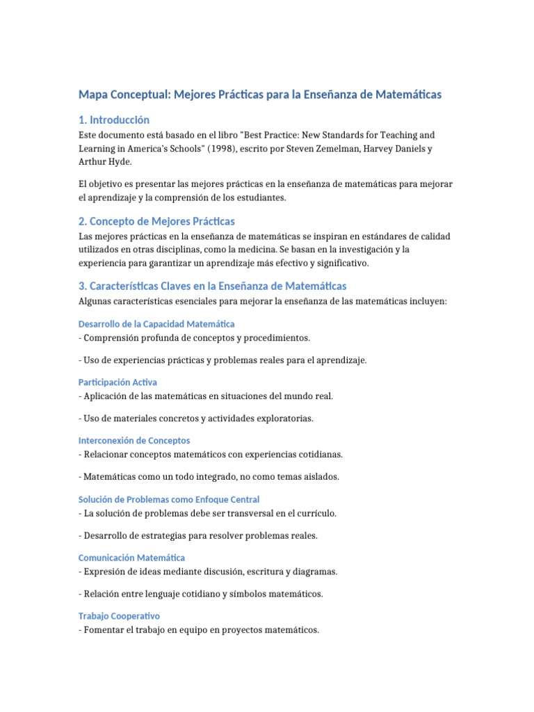 Mapa Conceptual Matematicas | PDF | Matemáticas | Aprendizaje