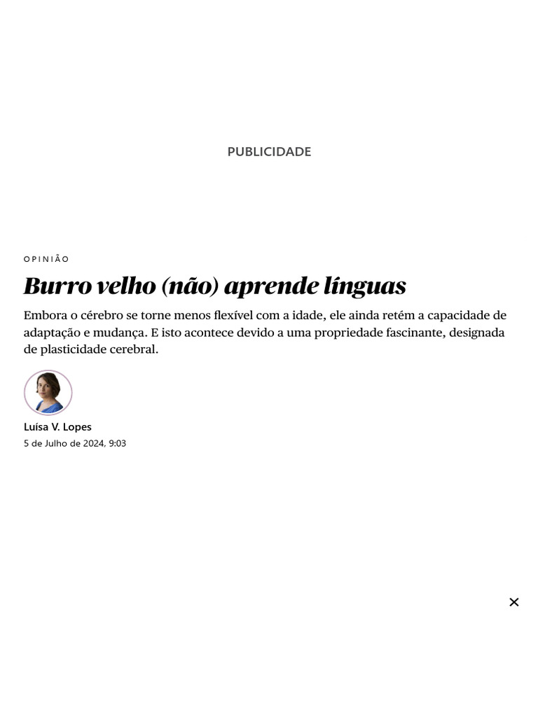 Burro velho (não) aprende línguas _ Opinião _ PÚBLICO | PDF ...