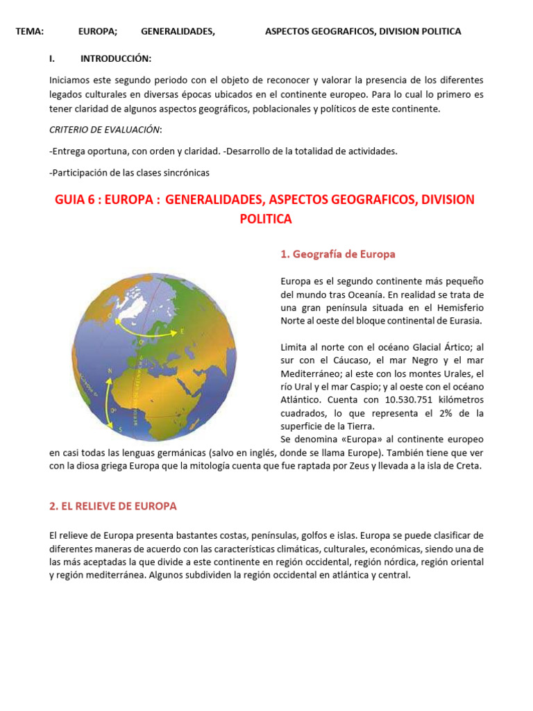 Geografía y Política de Europa | PDF | Europa | Continente