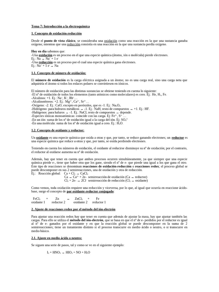 Introducción A La Electroquímica | PDF | Redox | Compuestos químicos