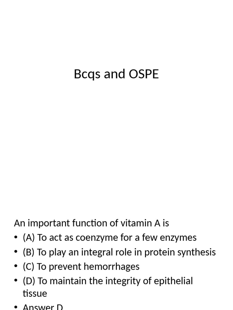 BCQ of Head and Neck Practice | PDF | Cofactor (Biochemistry) | Vitamin