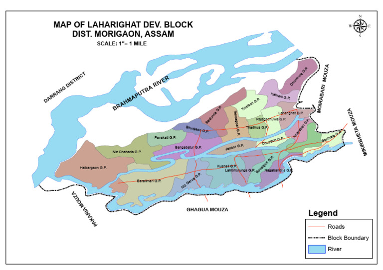 Laharighat Block Map, Morigaon District | PDF