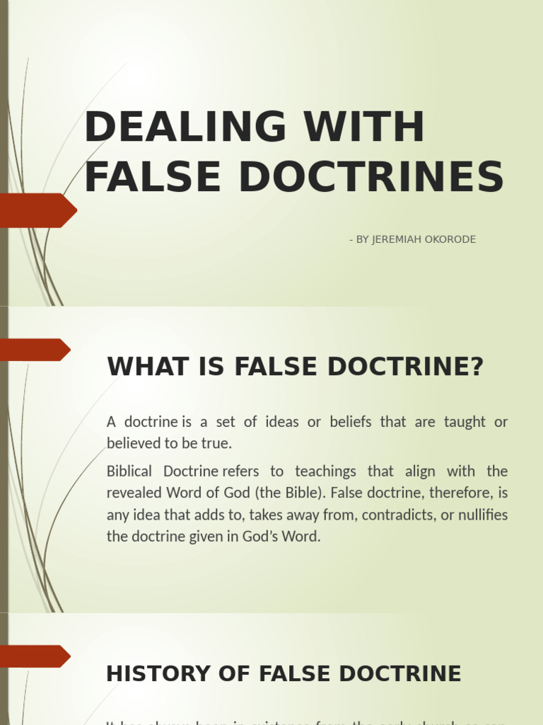 Dealing With False Doctrines | PDF | Bible | Salvation