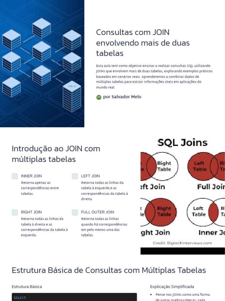 Consultas Com JOIN Envolvendo Mais de Duas Tabelas | PDF | Software de gerenciamento de dados ...